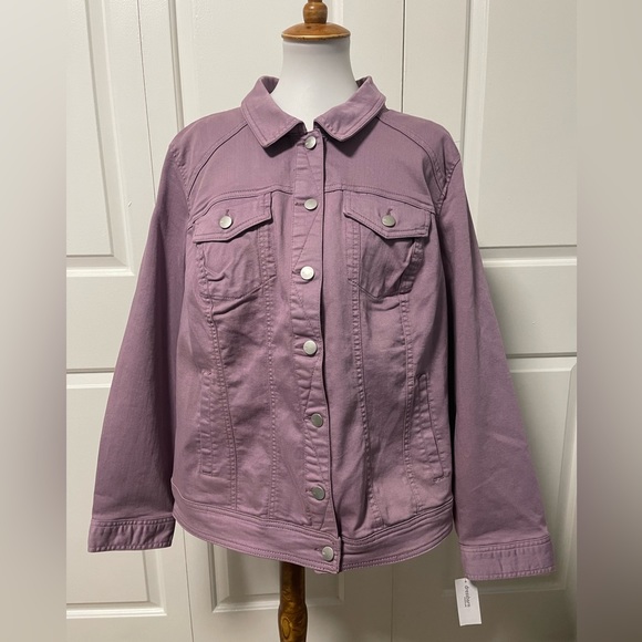 Westport | Jackets & Coats | Dressbarn Westport Purple Button Up Denim Jacket | Poshmark